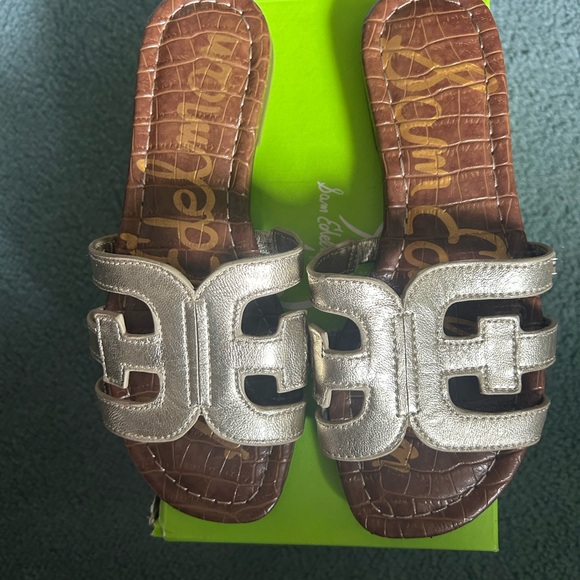 Sam Edelman | Shoes | Sam Edelman Brown And Gold Slide Sandals | Poshmark